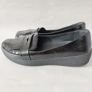 Fitflop | Shoes | Fitflop Women Loafers Size 7 Black Leather Fringey ...